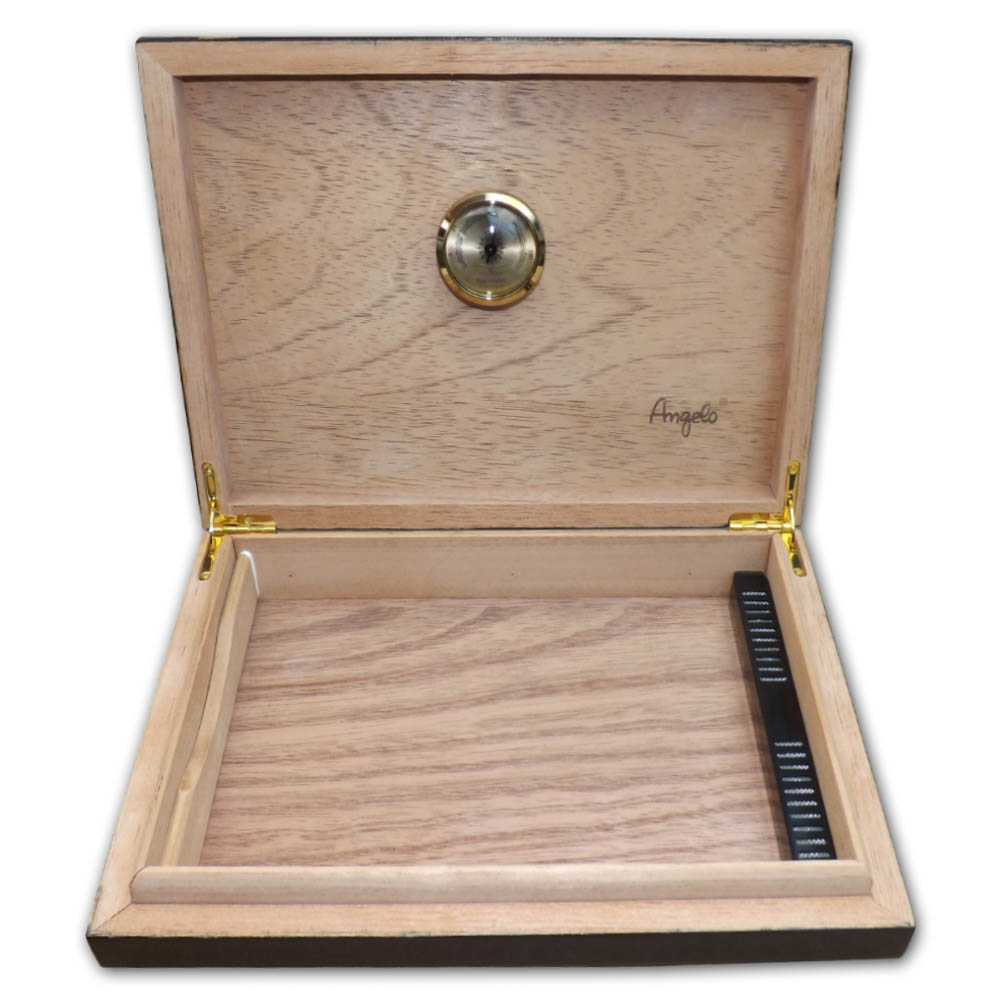 Angelo High Gloss Black Cigar Humidor – 20 Cigar Capacity